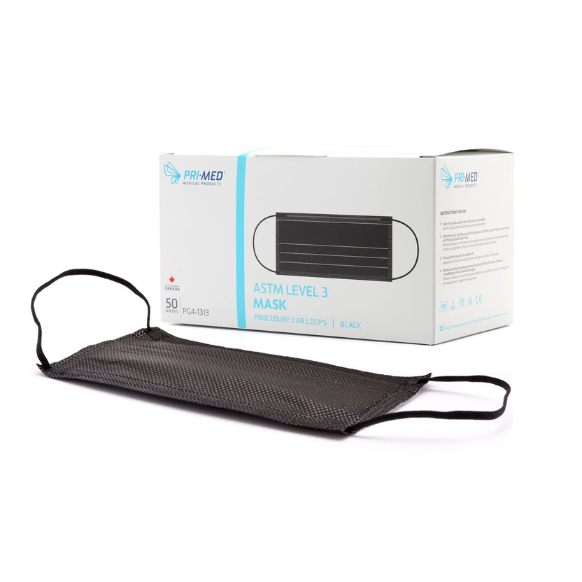 PriMED ASTM Level 3 Black Procedure Face Mask – Eikon Tattoo Supply